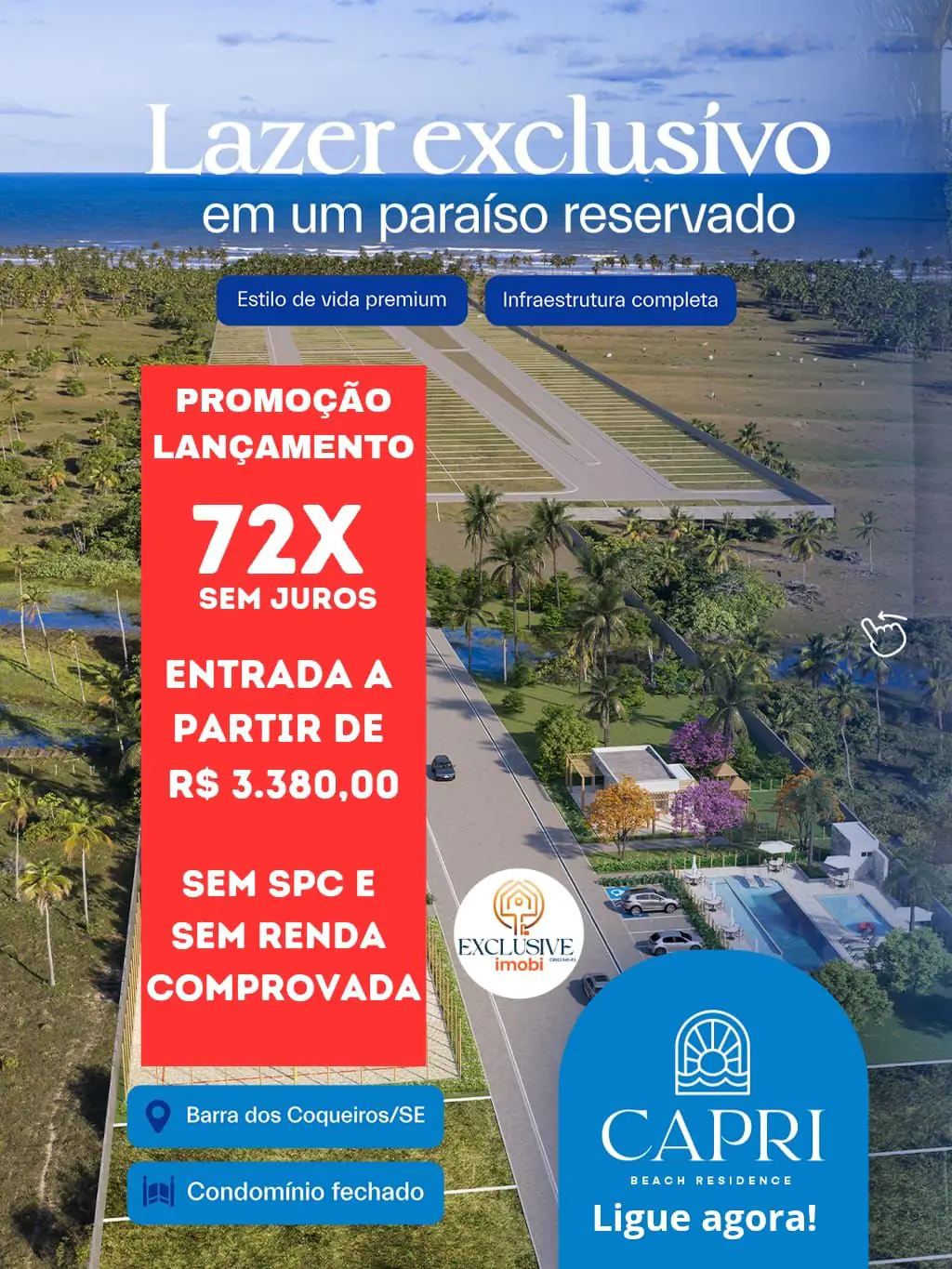 Lote à venda no CAPRI BEACH RESIDENCE, CAPUÃ, Barra dos Coqueiros, SE
